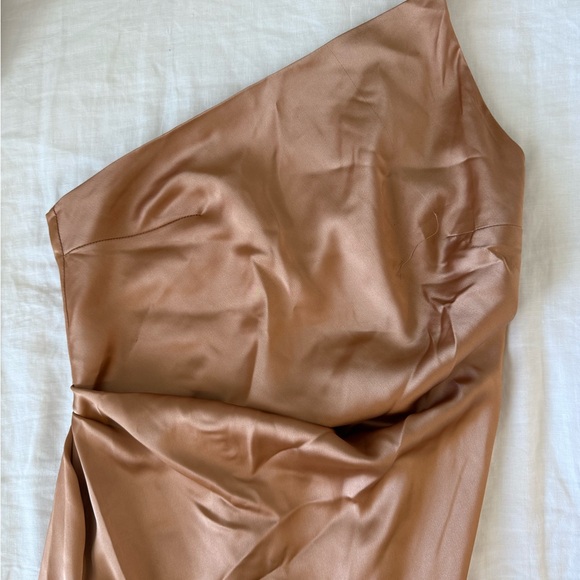 Petal & Pup | Dresses | Petal Pup Satin Dress In Tan | Poshmark